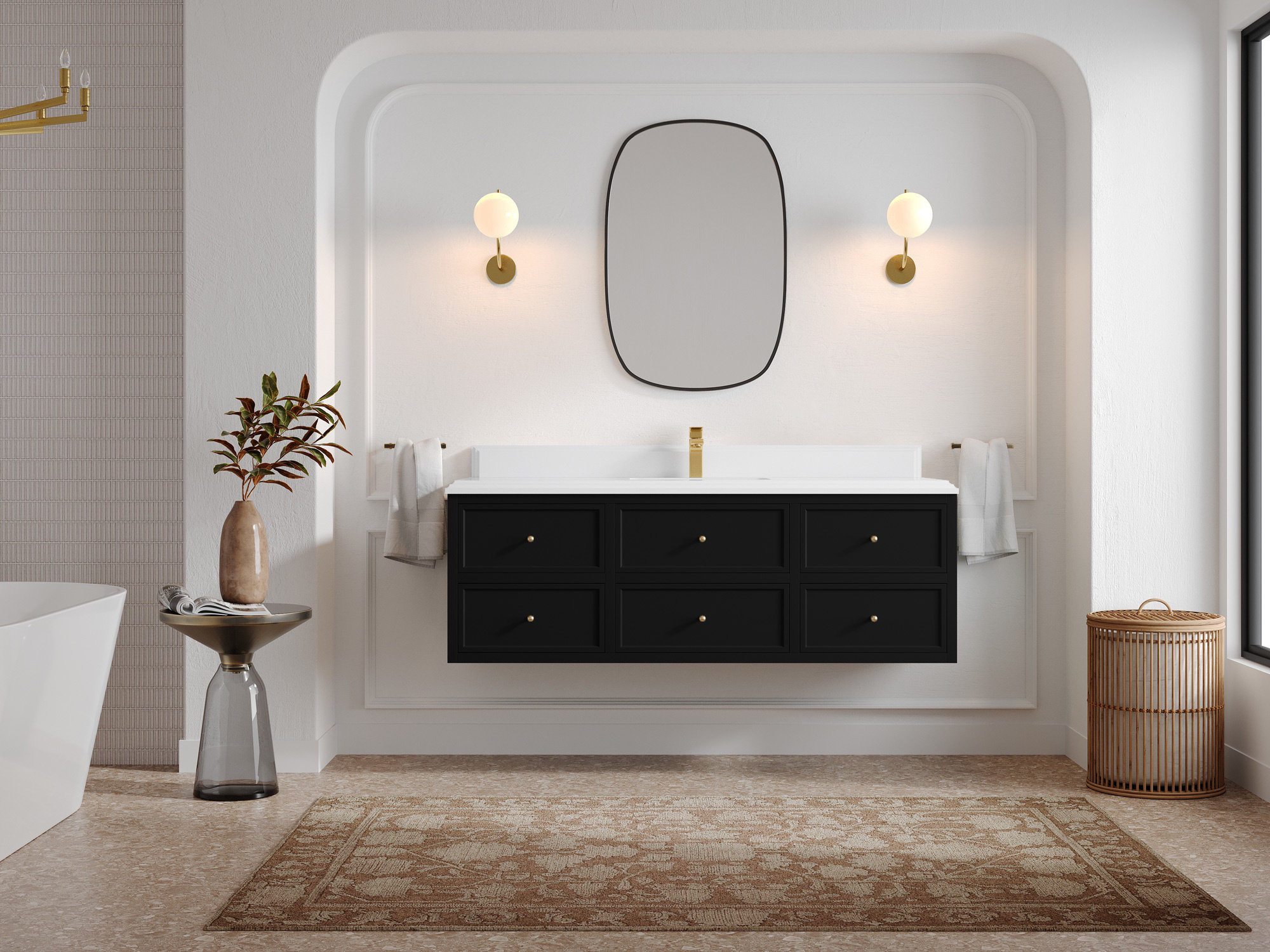 Willow Collections Roswell Floating 60'' Single Bathroom Vanity with ...