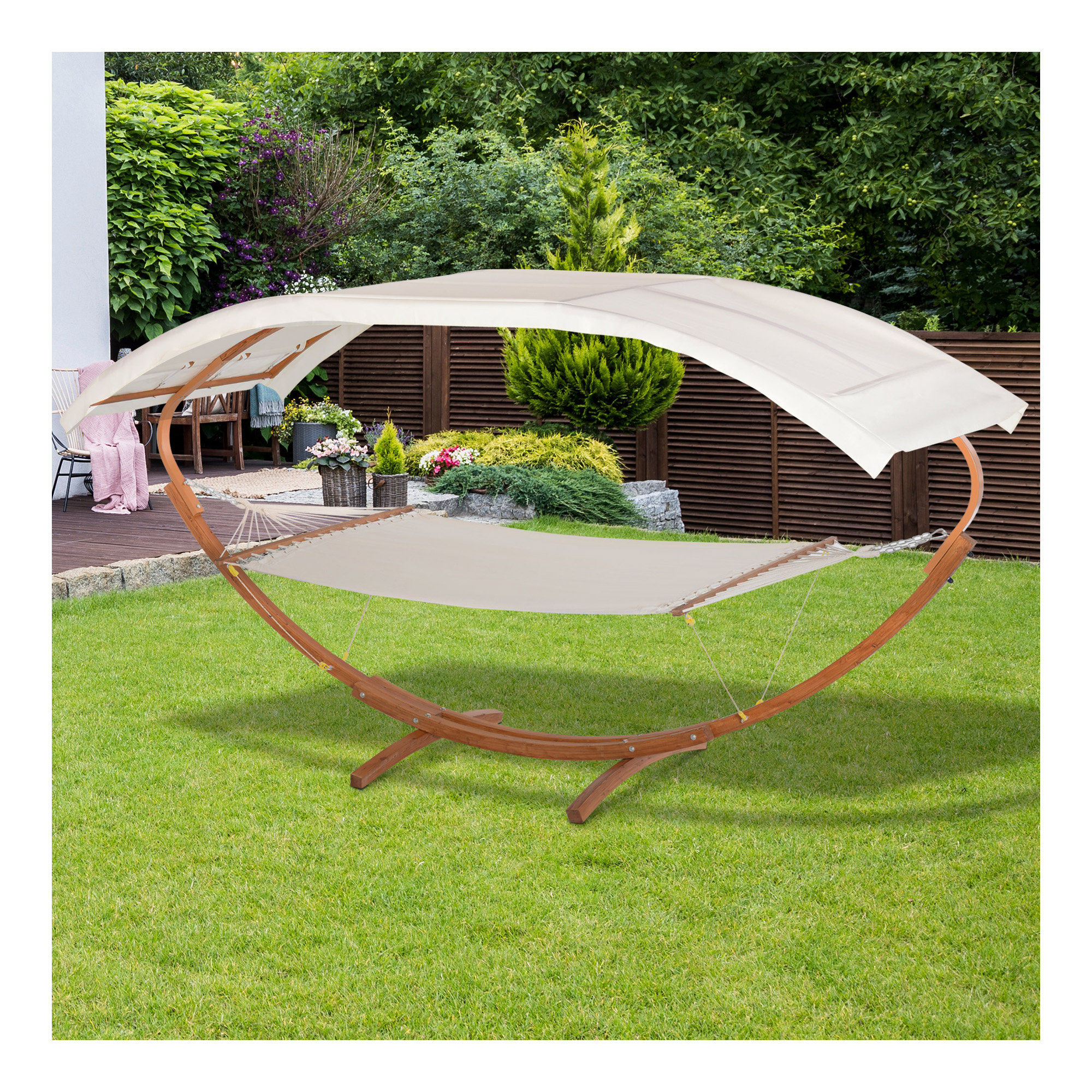 Hokku Designs Outsunny Outdoor Hammock with Stand & Accessories, Heavy ...