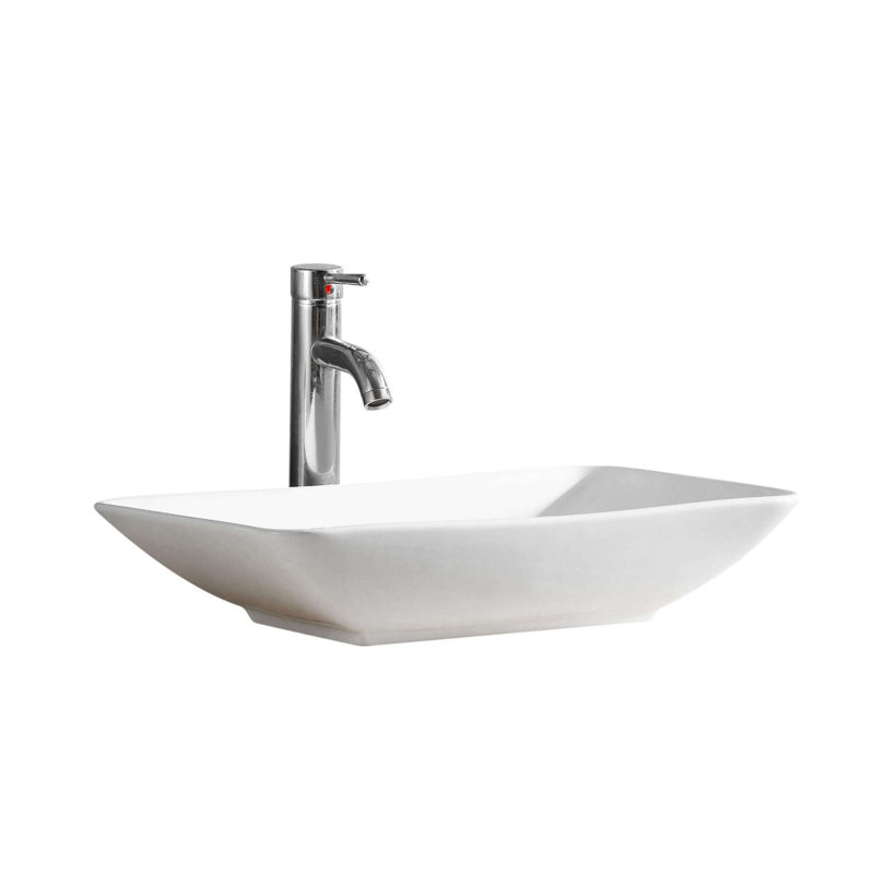 Fine Fixtures Modern Ceramic Rectangular Vessel Bathroom Sink & Reviews ...