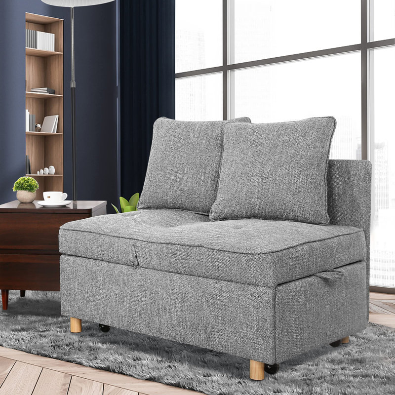 Inbox Zero Nasiar 3-Seat Linen Fabric loveseat Sofa | Wayfair