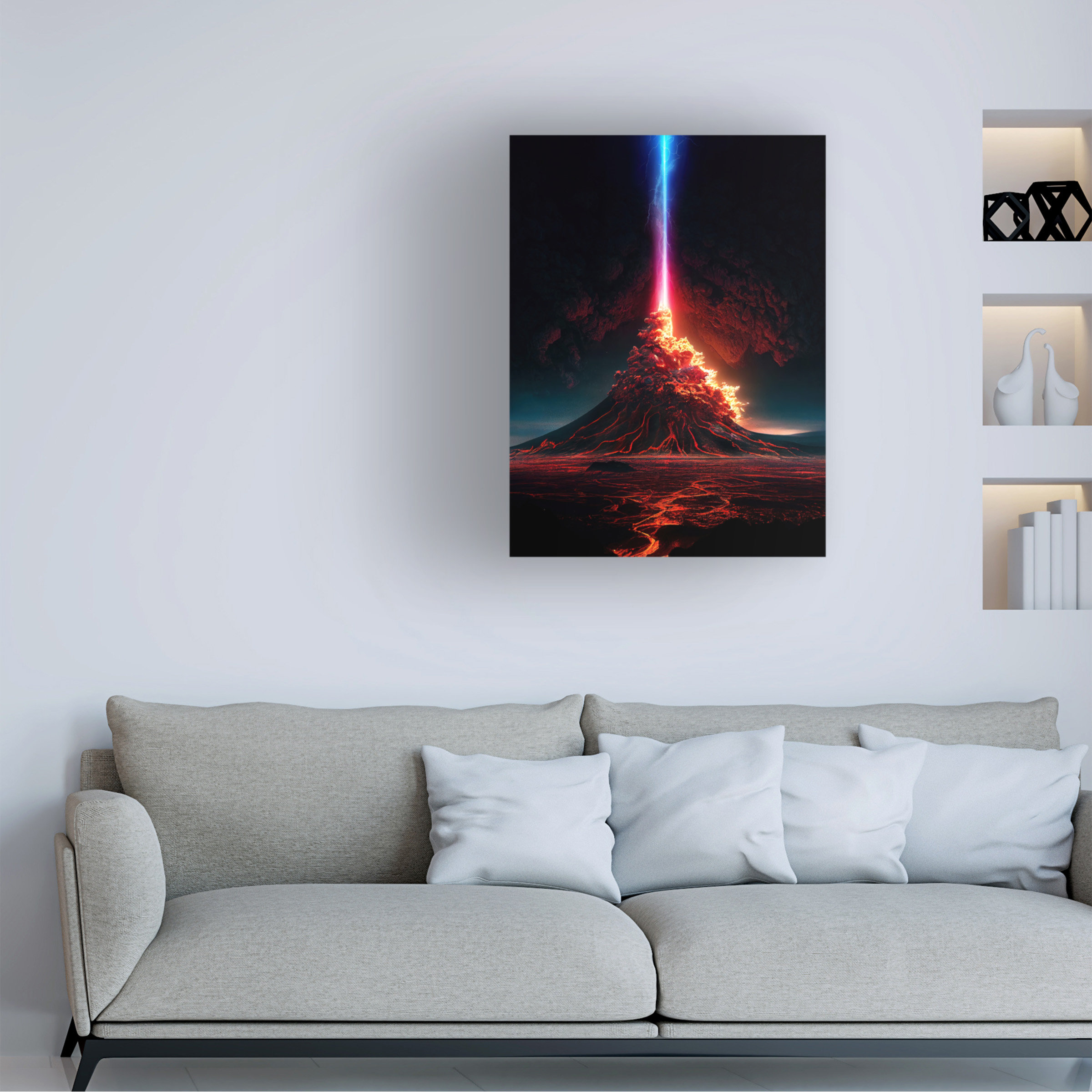 Dakota Fields Wrapped Canvas Wall Art - Wumples 'int eruption' Wall Art ...