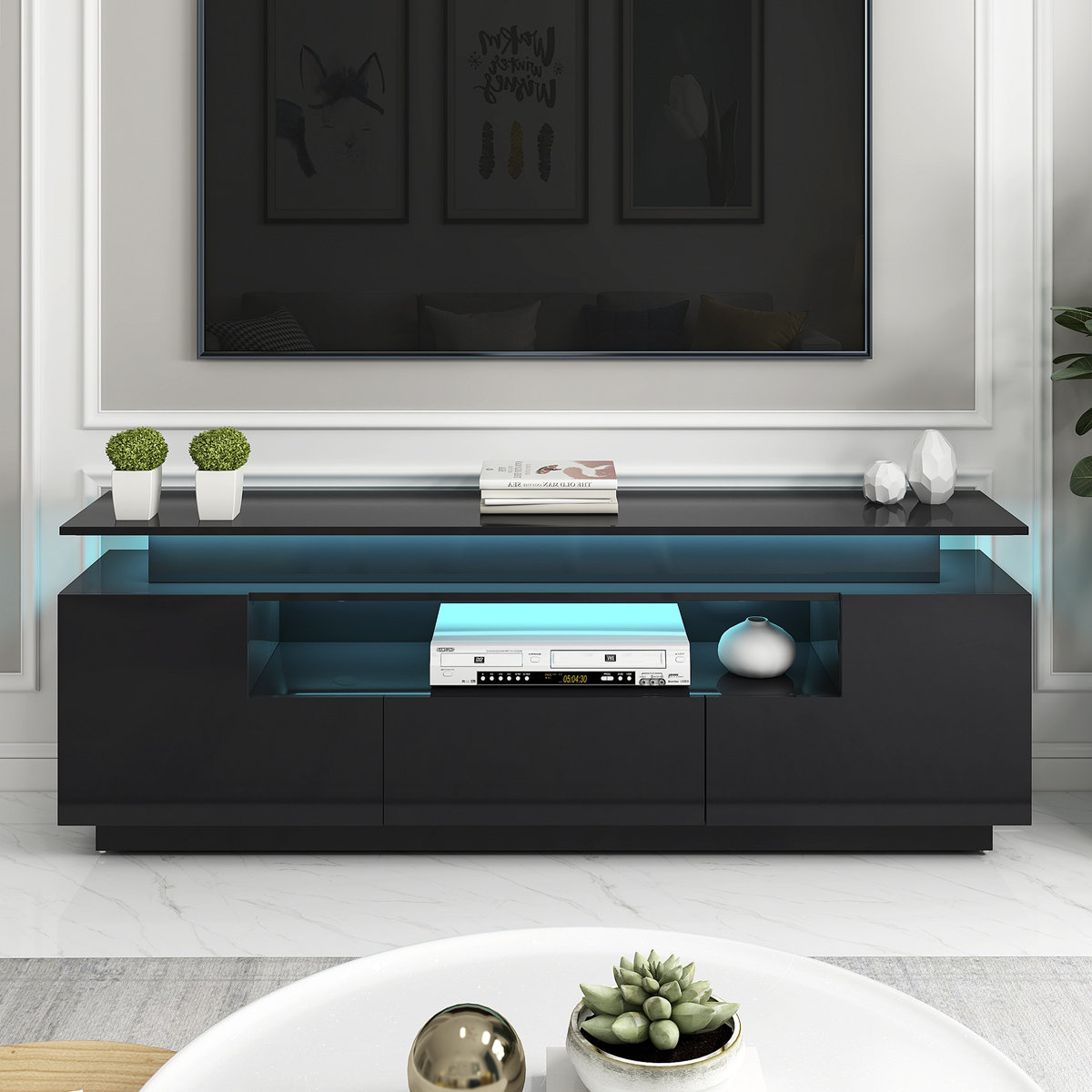Ivy Bronx Modern, Stylish Functional TV Stand With Color Changing LED ...