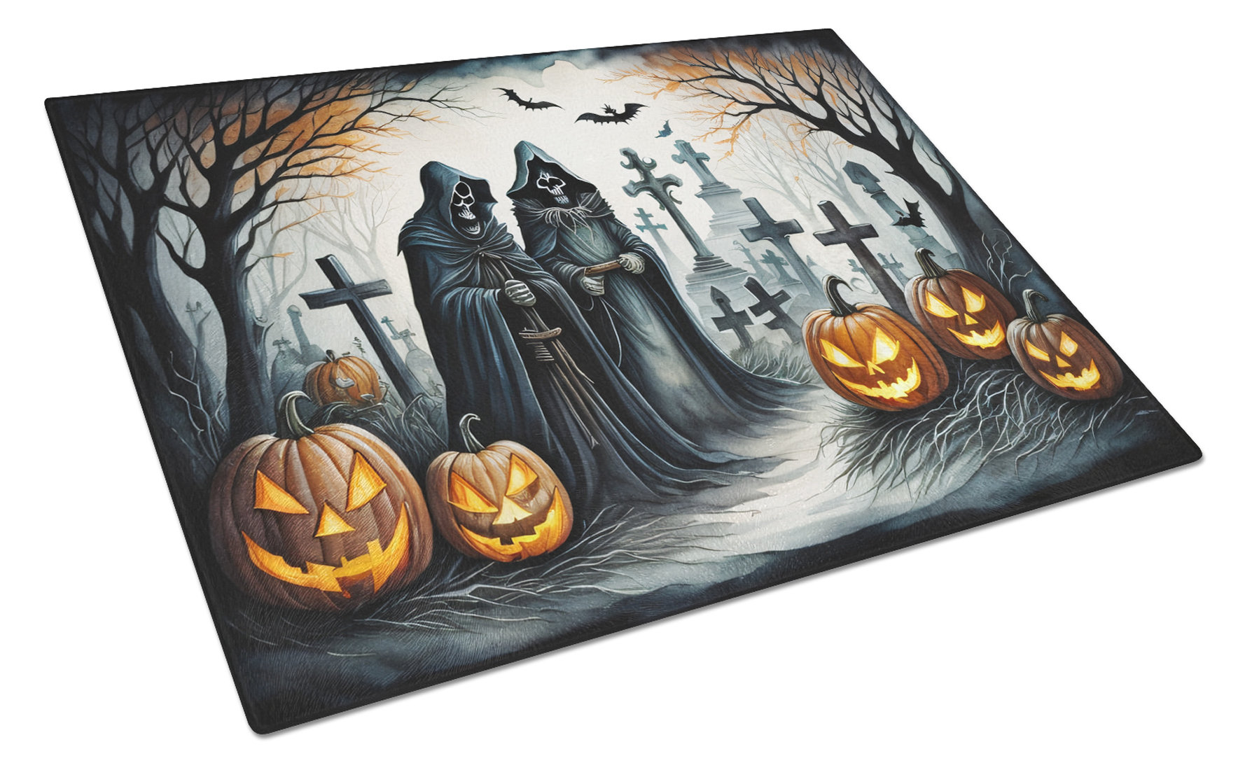 Caroline's Treasures The Grim Reaper Spooky Halloween Glass Cutting ...