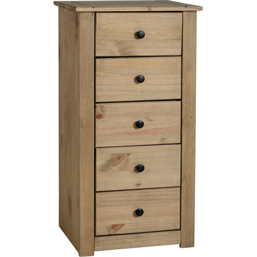 Union Rustic Tetteh 5 Drawer 46Cm W Solid Wood Tallboy & Reviews ...