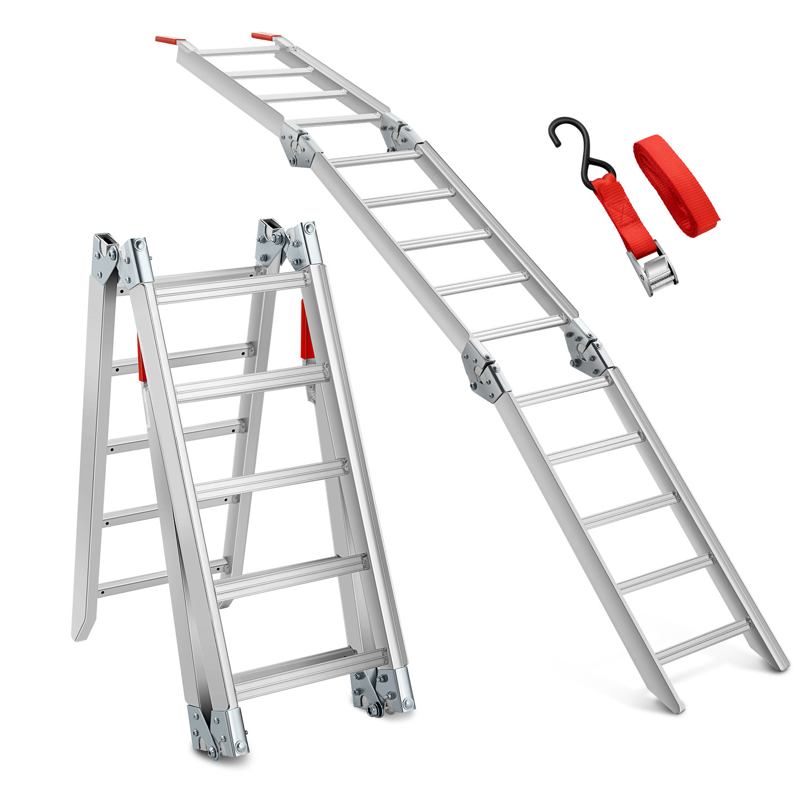 WFX Utility™ 78"X12" Tri-Fold Aluminum Truck Ramps 600 Lbs Capacity For ...