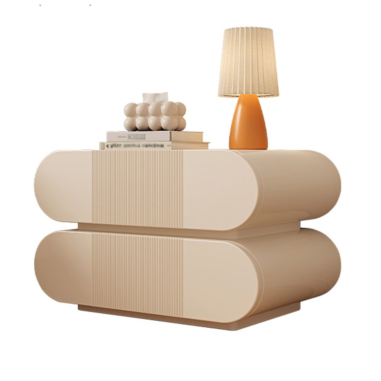 Orren Ellis Cream Style Bedside Table High-end Small Cabinet, Wooden ...