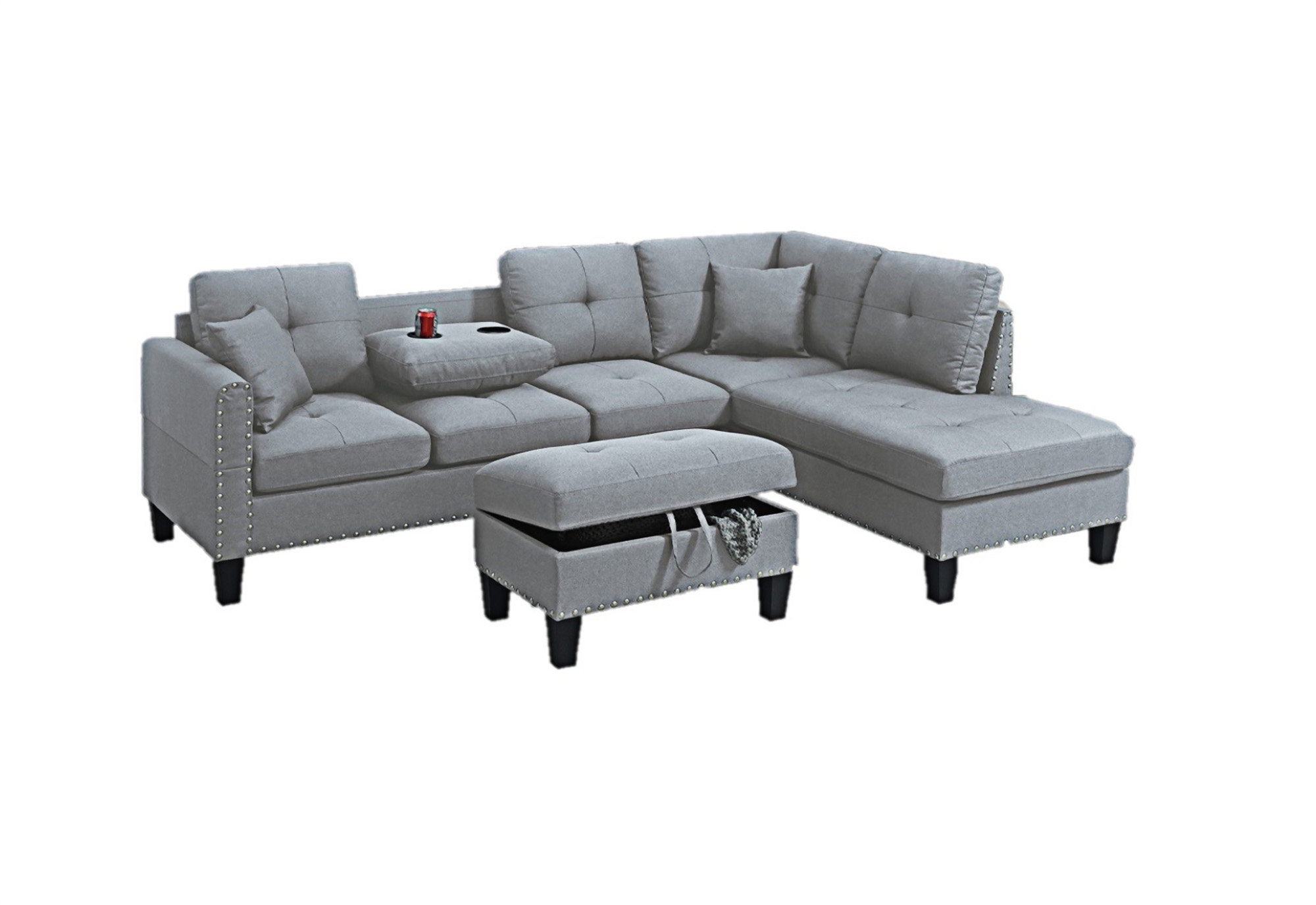 Red Barrel Studio Living Room Furniture 3-PCS Sectional Sofa Set LAF ...