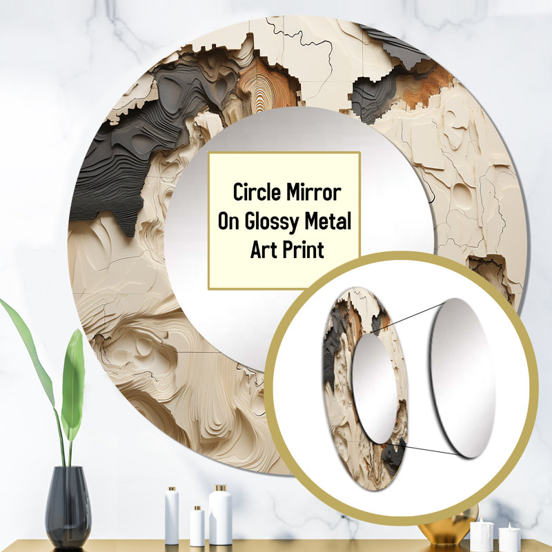 Design Art Beige And Brown African River Collage - Abstract Shapes ...