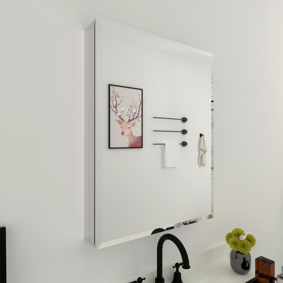 Ebern Designs 23" X 30" Glass Display Cabinet With 3 Adjustable Shelves ...