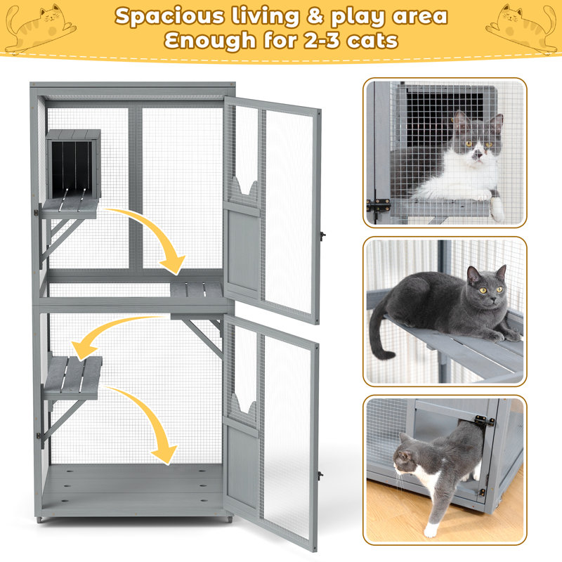Tucker Murphy Pet™ Catio Outdoor Cat Enclosure Window Access, Outdoor ...