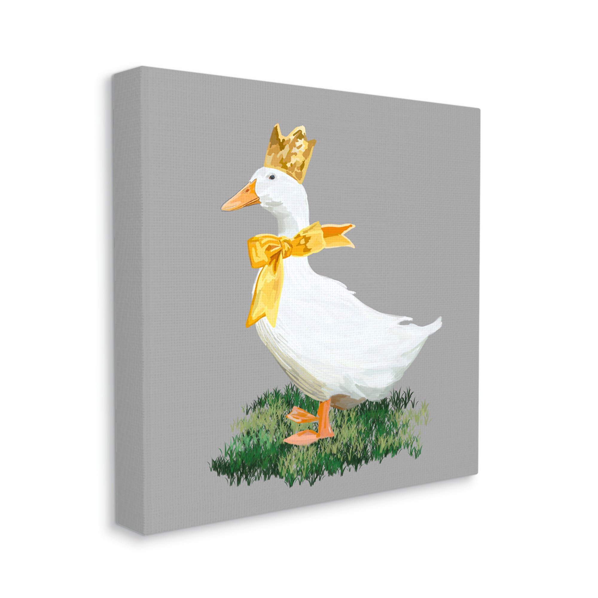 Harper Orchard Goose With Crown On Canvas by Amelia Noyes Print | Wayfair