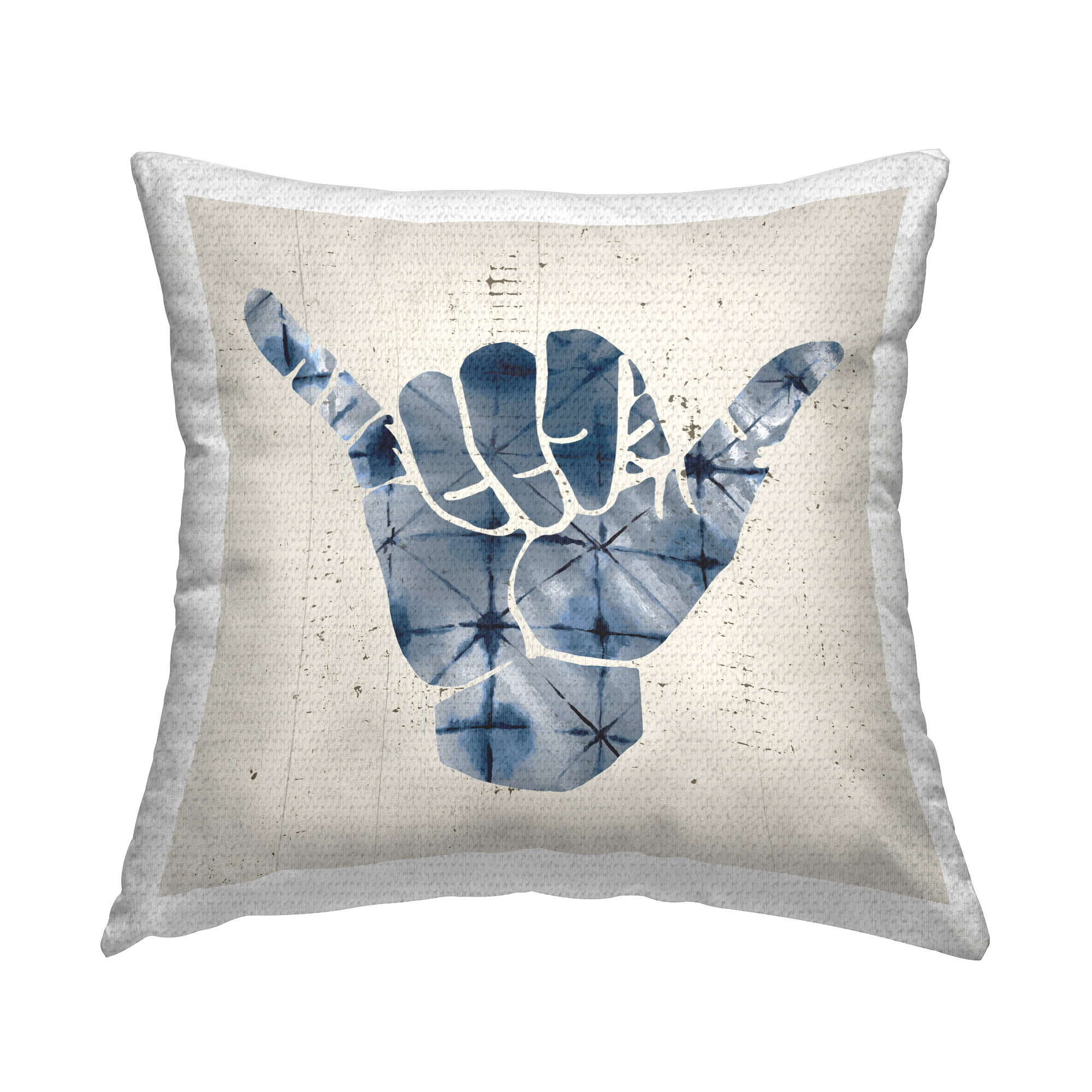 Stupell Industries Abstract Shaka Sign Hand Gesture Blue Geometric ...