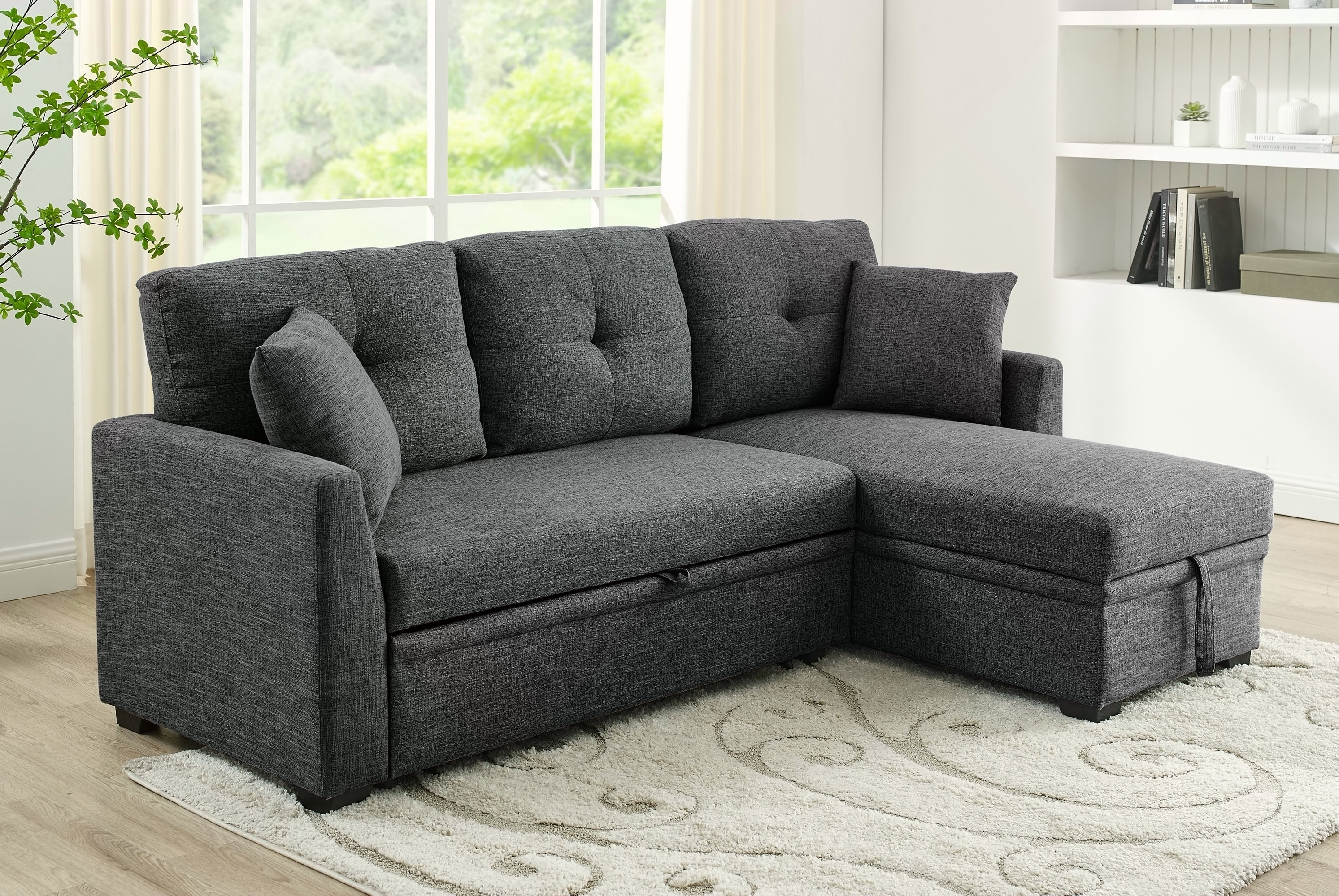 Hokku Designs Modular Sleeper Sectional Sofa With Storage | Wayfair