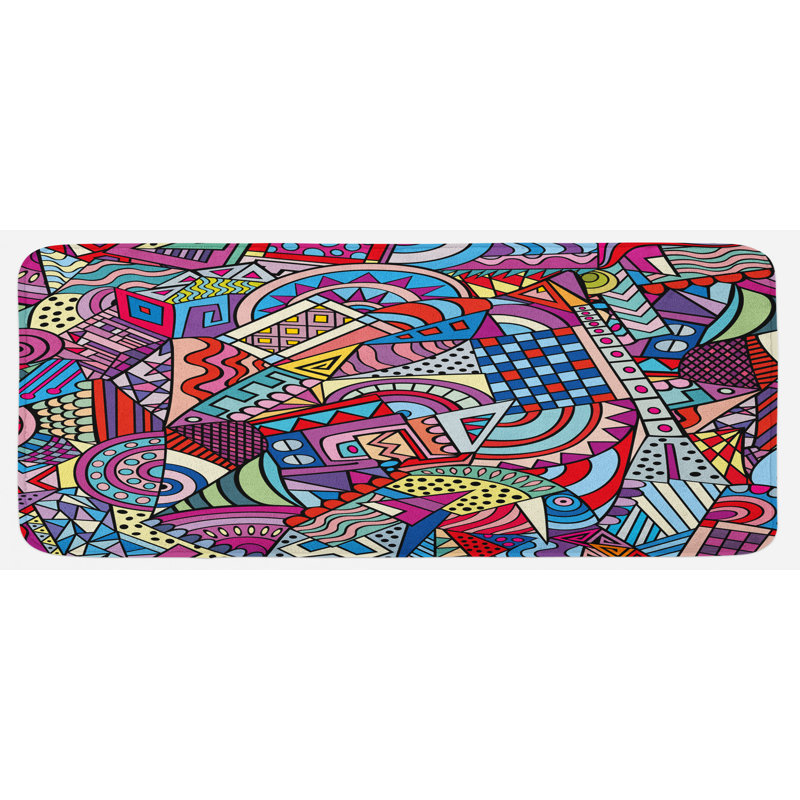 East Urban Home Psychedelic Kitchen Mat | Wayfair