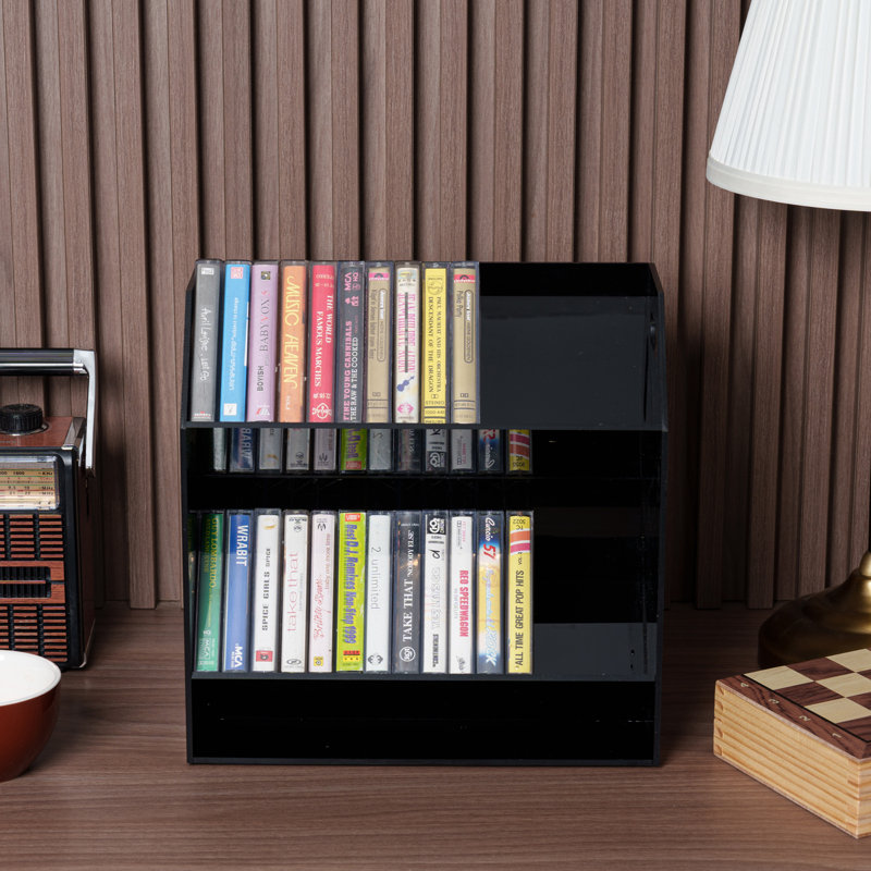 Ebern Designs Salinda Acrylic Cassettes Tape Media Storage | Wayfair