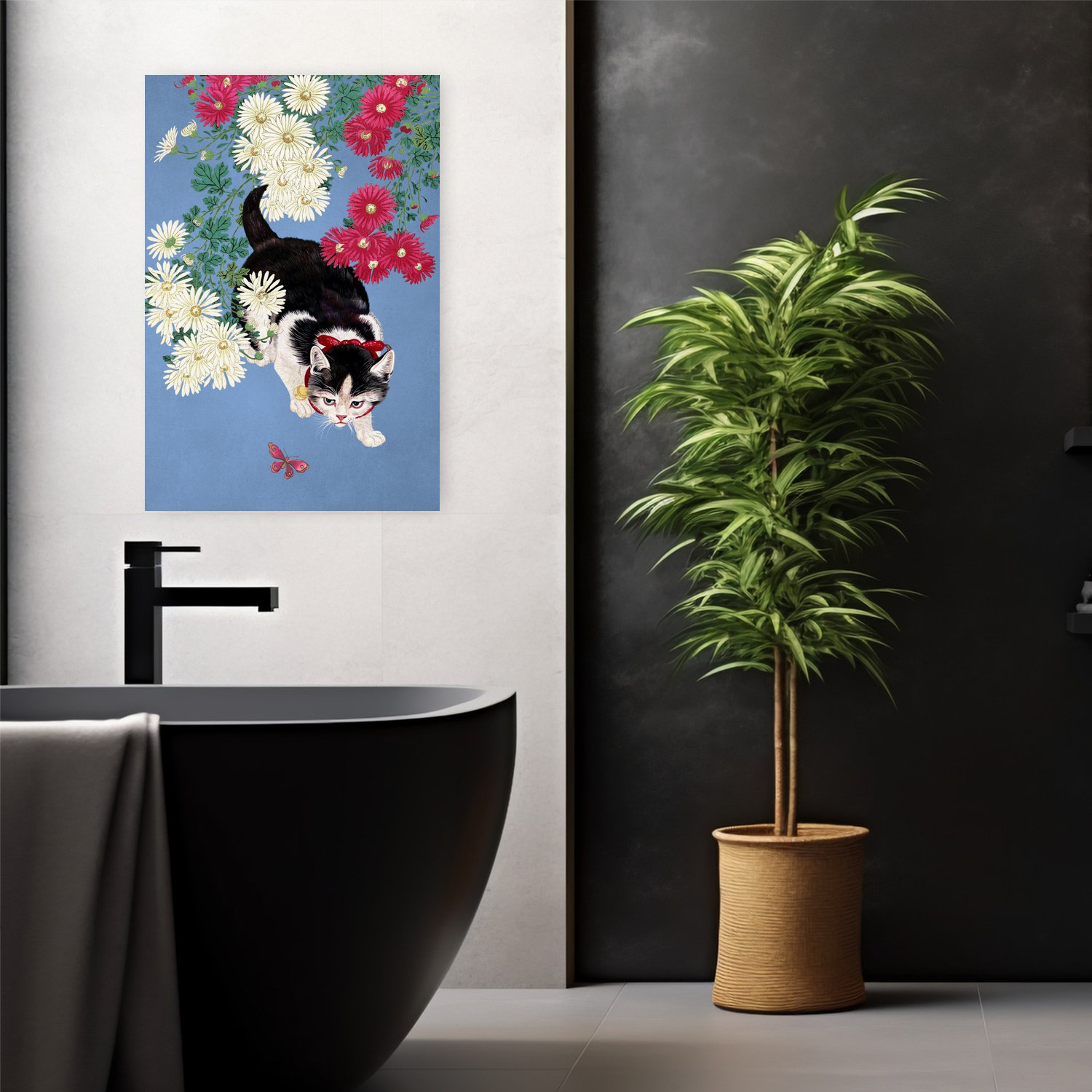 Astoria Grand Contemporary Art Classic Vintage Cat Animal Art | Wayfair