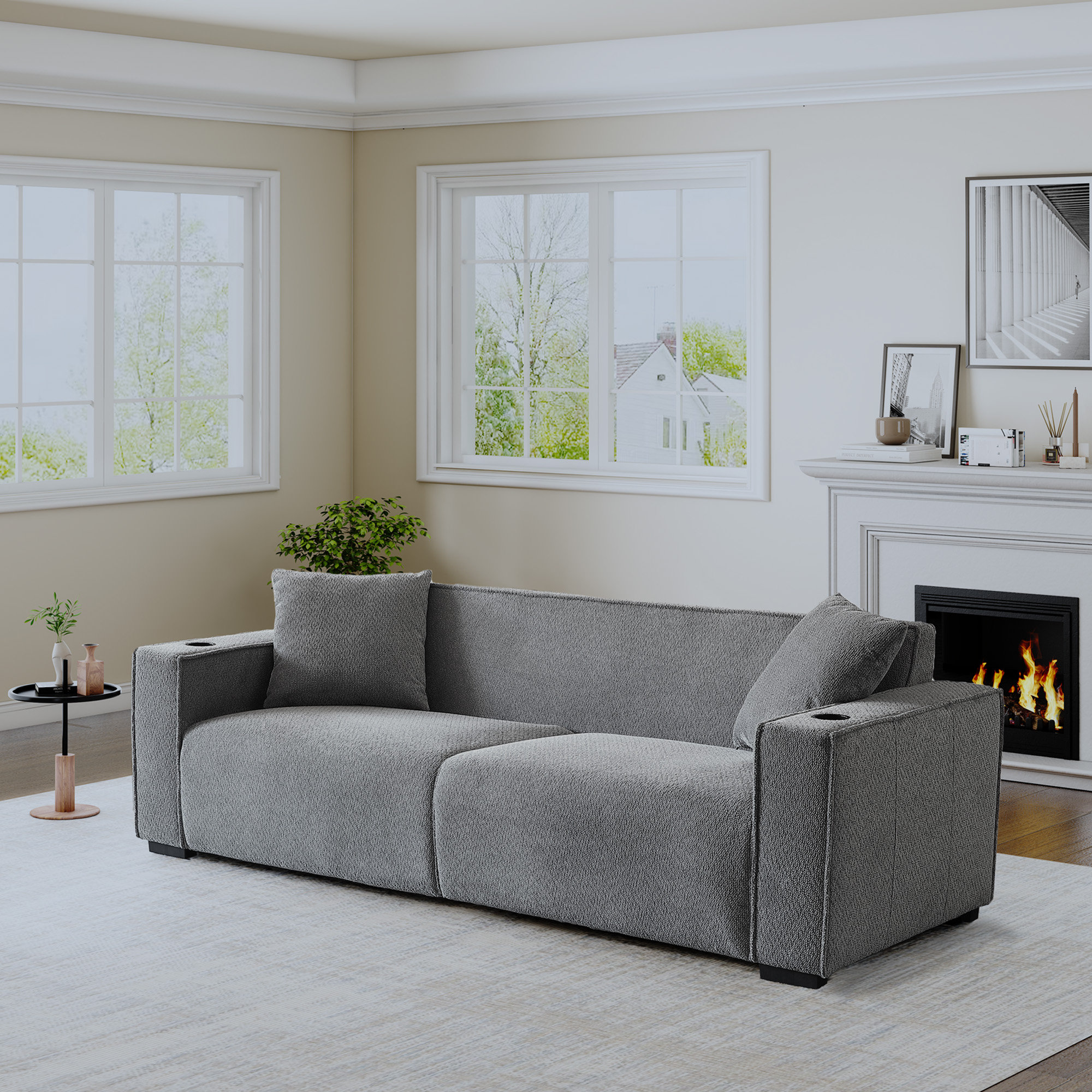 Ebern Designs 89 inch Modern Spacious and Comfortable Loveseat ...