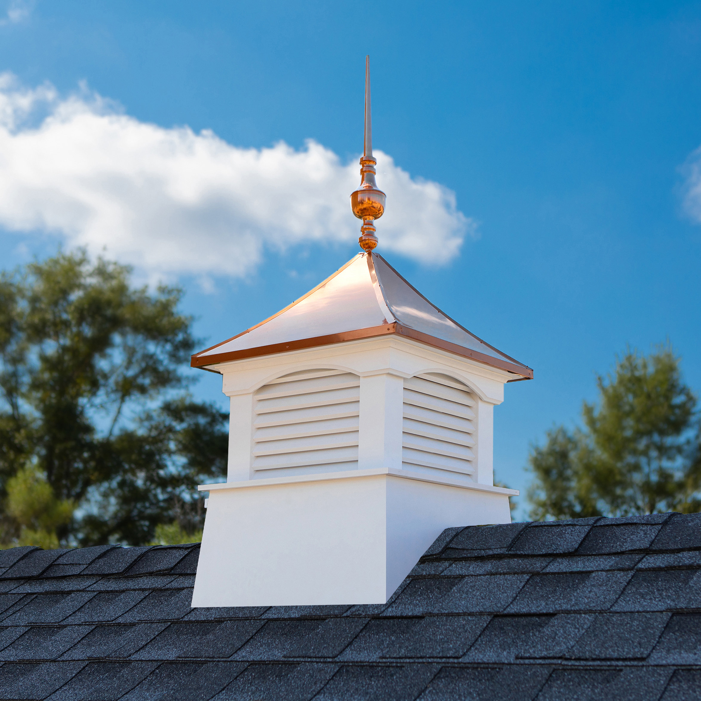 Gracie Oaks Pontmain Vinyl Cupola With Finial | Wayfair