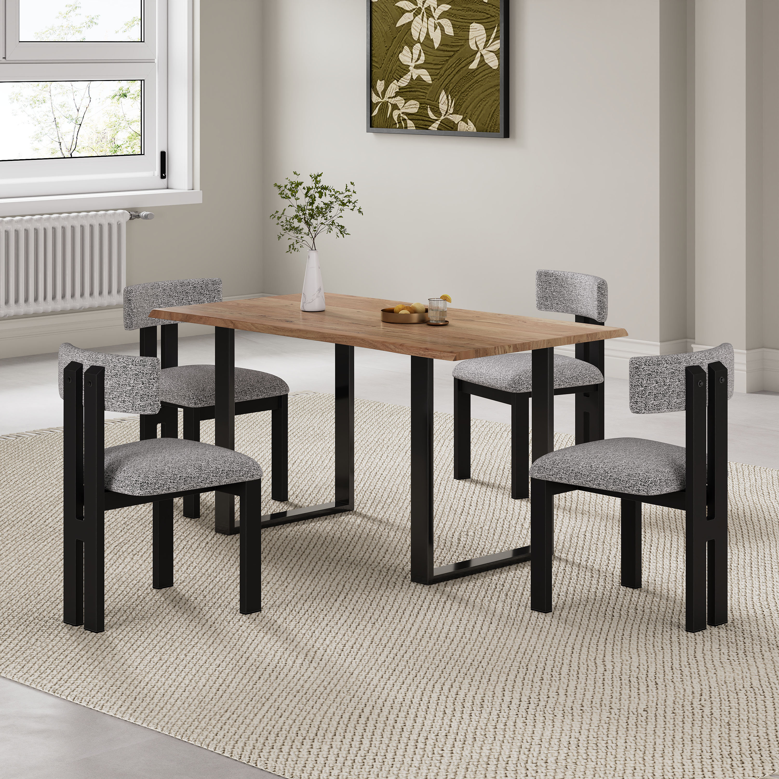 Latitude Run® Masrur 5-Piece Upholstered Dining Set | Wayfair