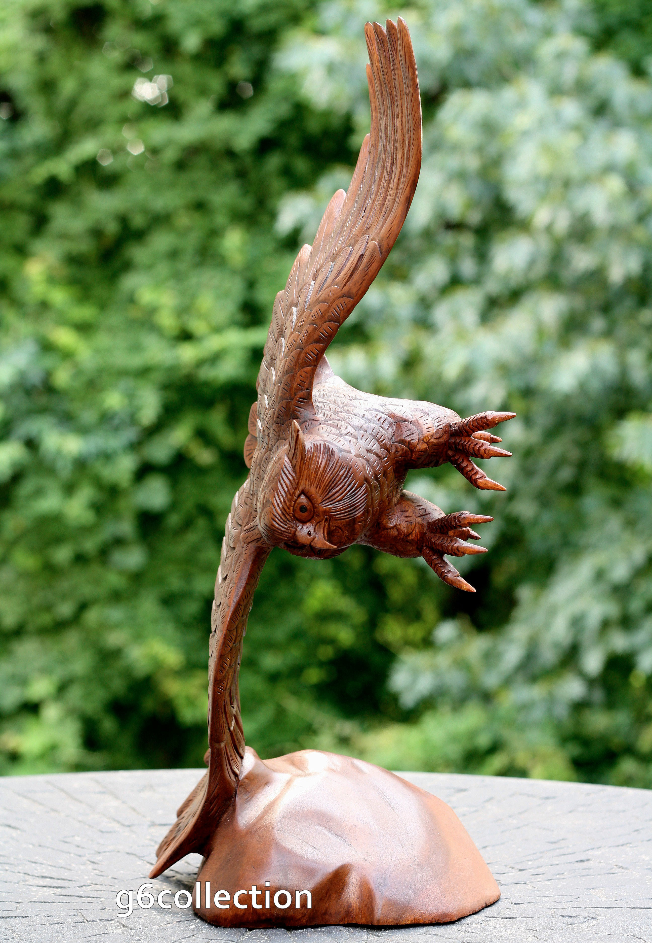 Loon Peak® Extra Large Huge 20 Hand Carved Soaring Wooden Owl Dark ...