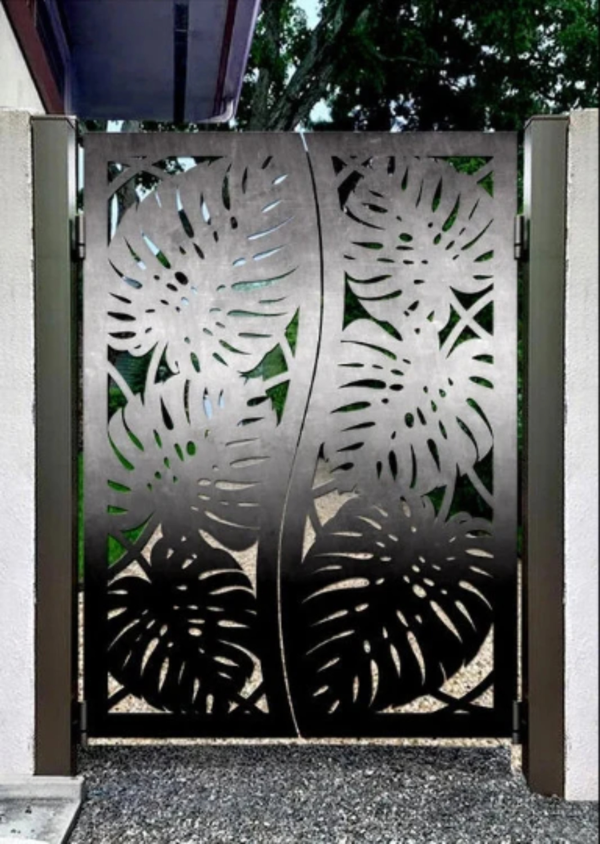 TAIMCO Laser Cut Artistic Leaf Design Metal Gate | Custom Duty Metal ...
