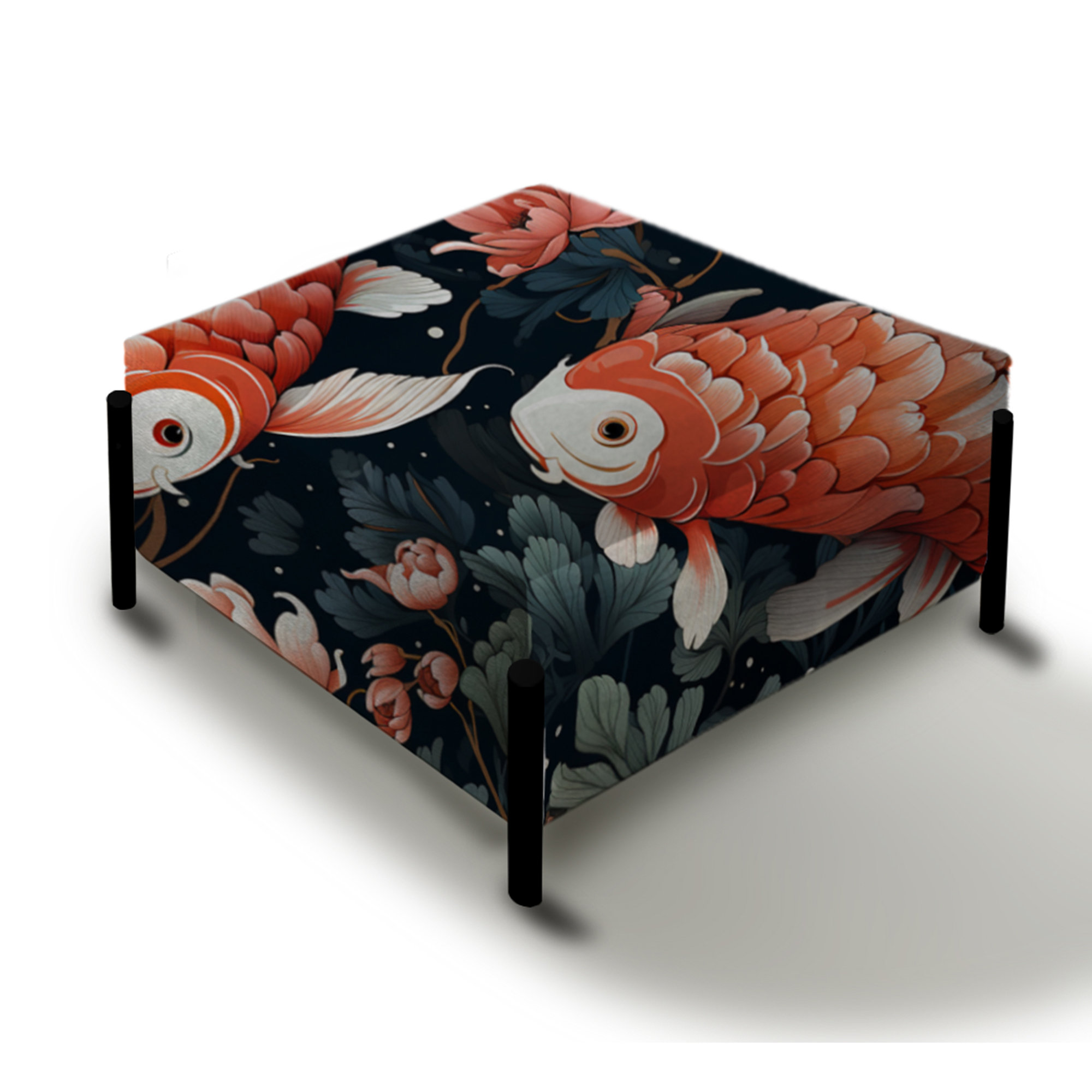 Design Art Koi Fish Nishikigoi Watercolor - Japanese Large Square ...