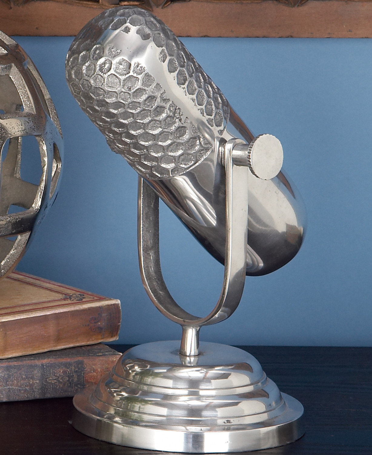 Ebern Designs Sebrina Aluminum Metal Microphone Silver Decorative ...