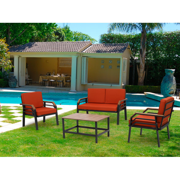 Ebern Designs Trilbie Outdoor Seating Group with Cushions | Wayfair