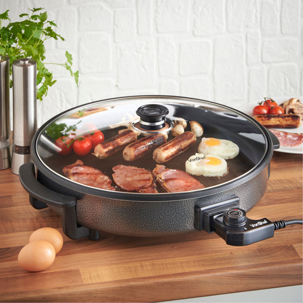 VonShef Large Electric Multi Cooker 6L with Lid & Adjustable Temp 42cm ...