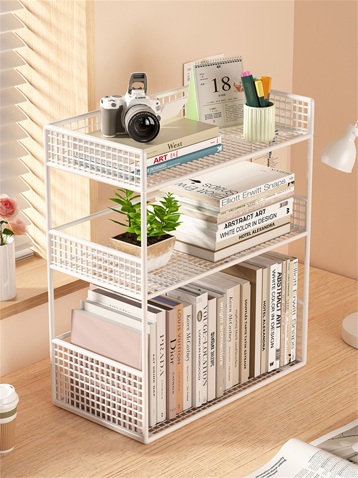 Orren Ellis Desktop Shelf, Desk Organizer, Storage Rack, Office ...