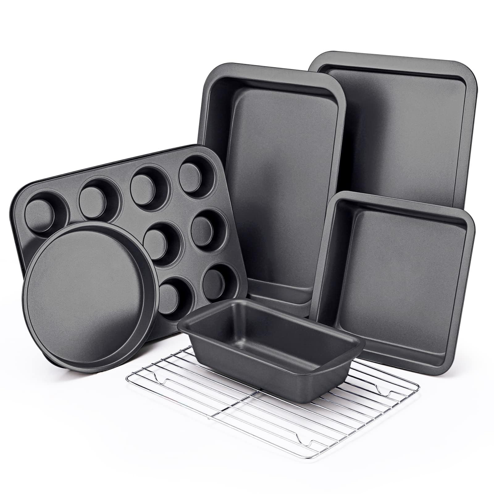 COAHAHA Complete 7-Piece Nonstick Carbon Steel Bakeware Set - Essential ...
