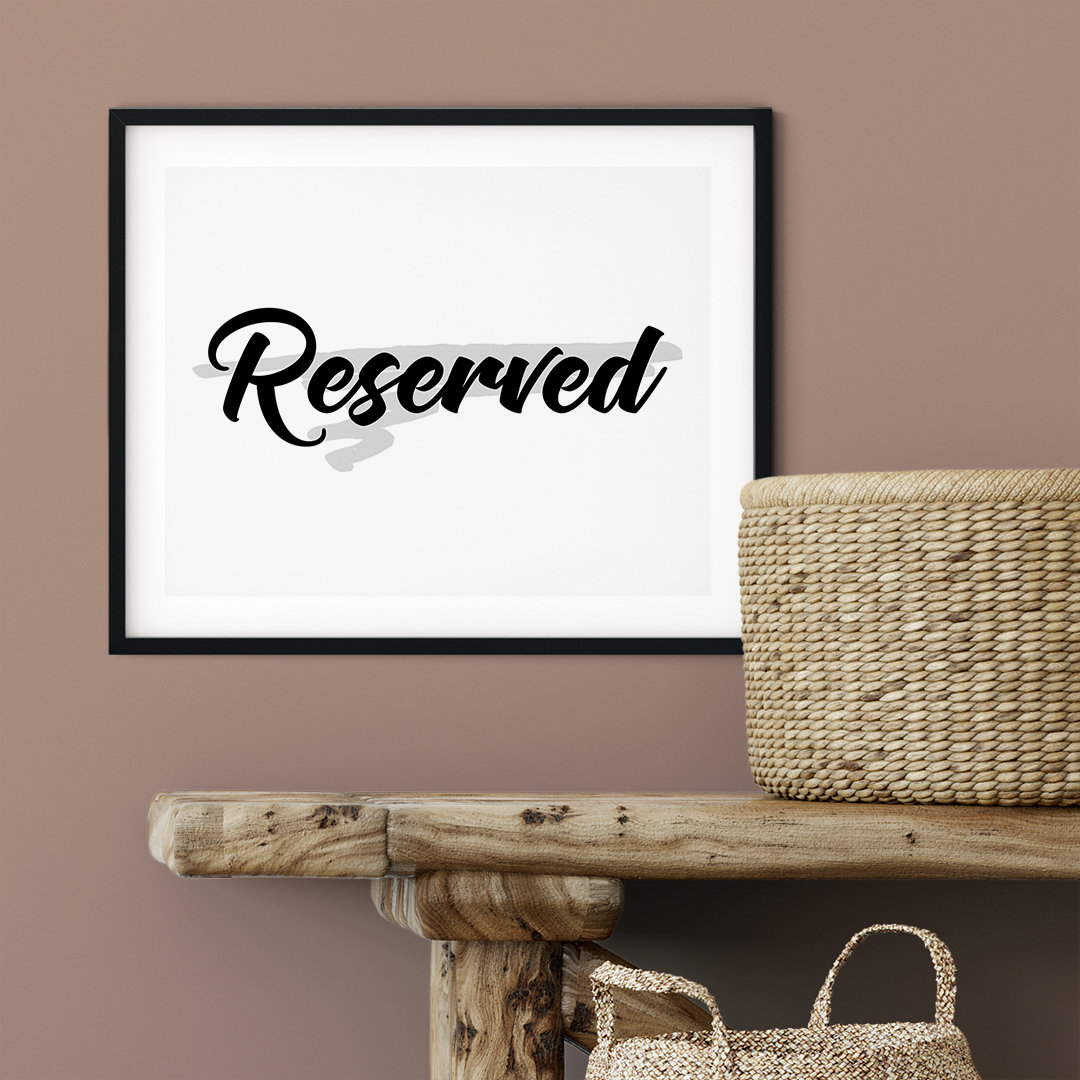 Trinx Reserved - Unframed Textual Art Print on Paper | Wayfair