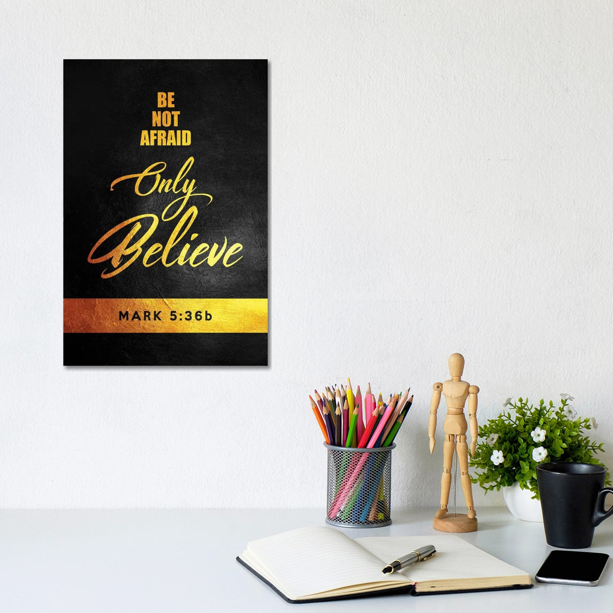 Happy Larry Mark 5:36 Bible Verse by Adrian Baldovino - Wrapped Canvas ...