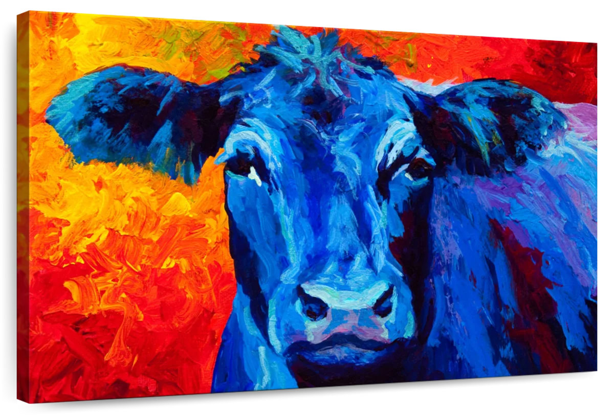 Ebern Designs Brampt Blue Cow | Wayfair
