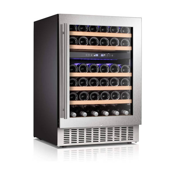 Costway 24'' 51 Bottle Dual Zone Free-standing Wine Refrigerator | Wayfair