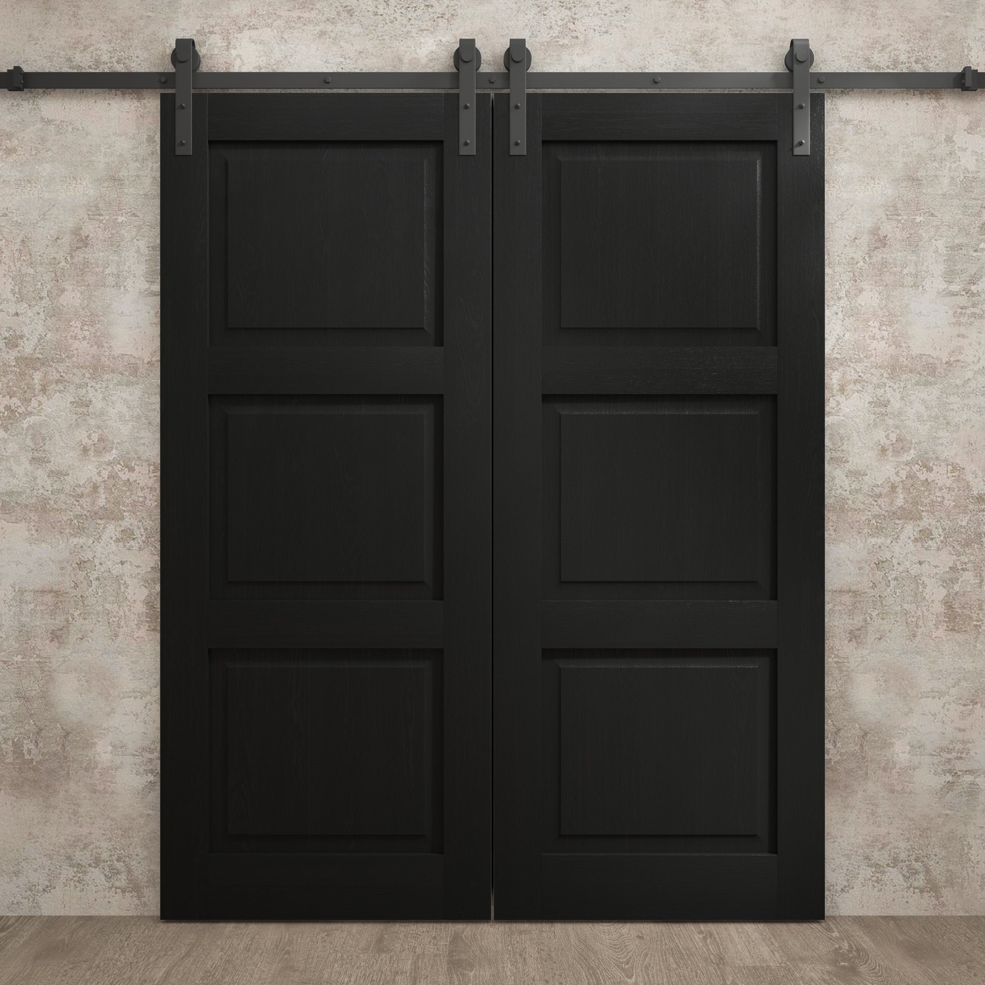 SARTODOORS Modern Double Barn Door | Ego 5010 | Track Set | Solid Panel ...