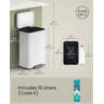 Songmics Kitchen Bin, 13 Gallon (50 L) Waste Bin With Pedal, Soft-Close ...