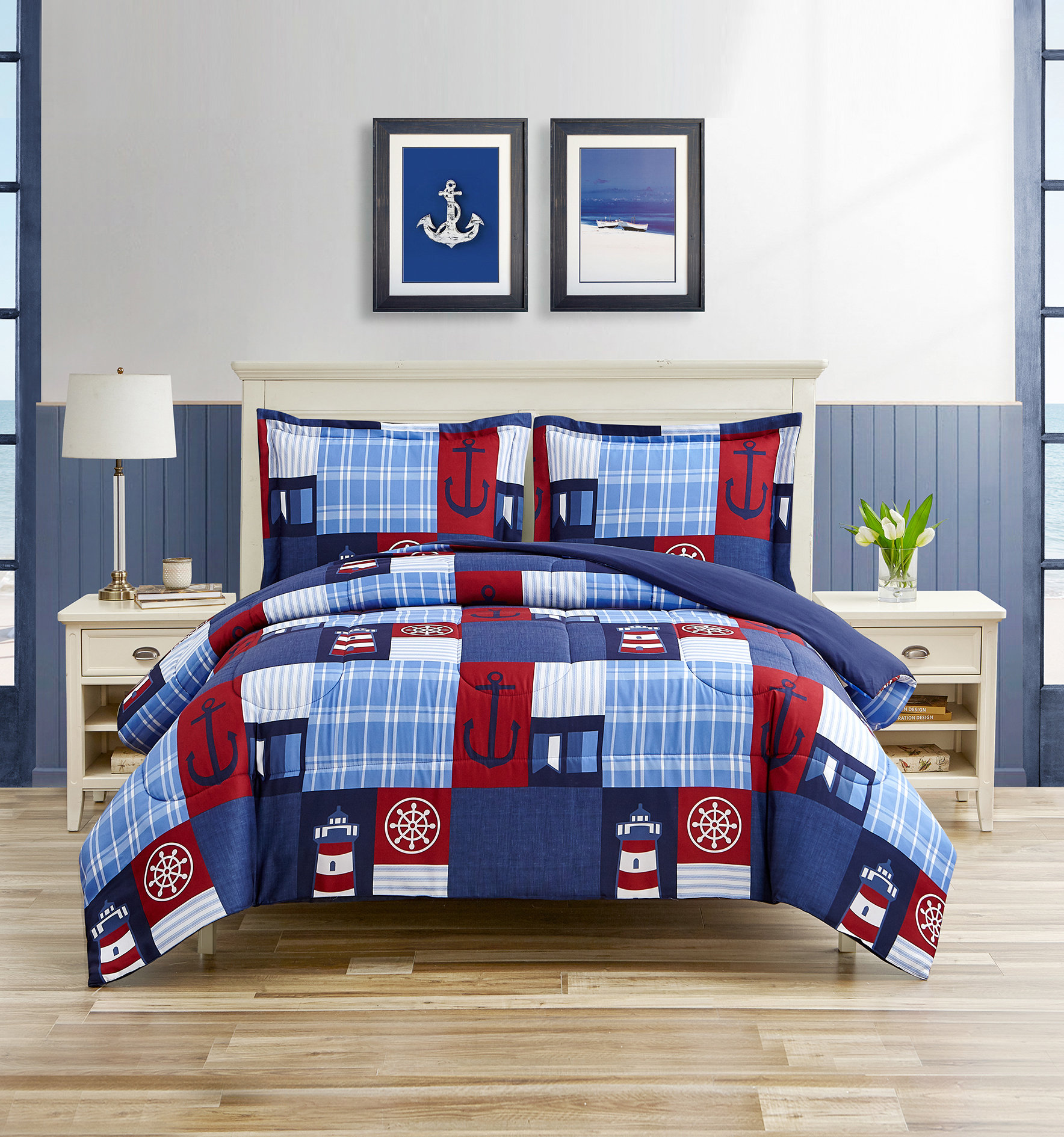 Design Studio DESIGN STUDIO Nautical Patch Blue Ultra Soft Microfiber ...