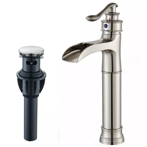 Nabiyy Brushed Nickel Water Pump Bathroom Basin Faucet Waterfall Vessel ...