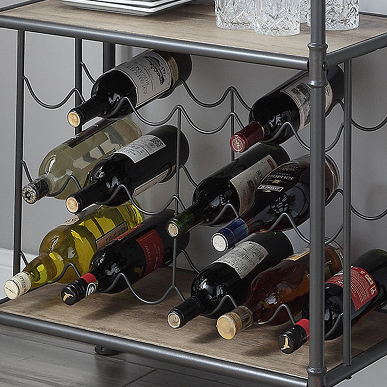 Williston Forge Modern 3-Tier Wine Rack, Freestanding Floor Rack With ...