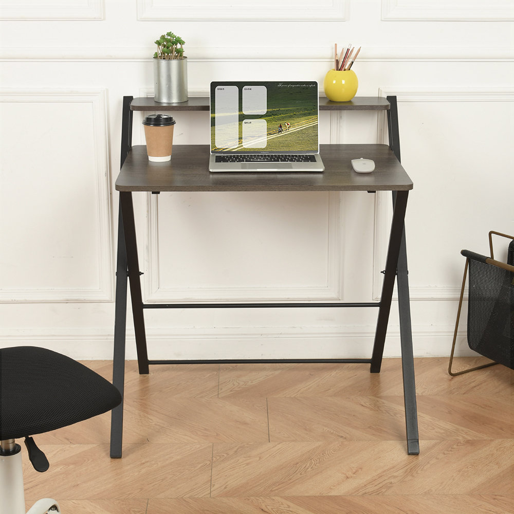 17 Stories Lynall Metal Base Writing Desk | Wayfair