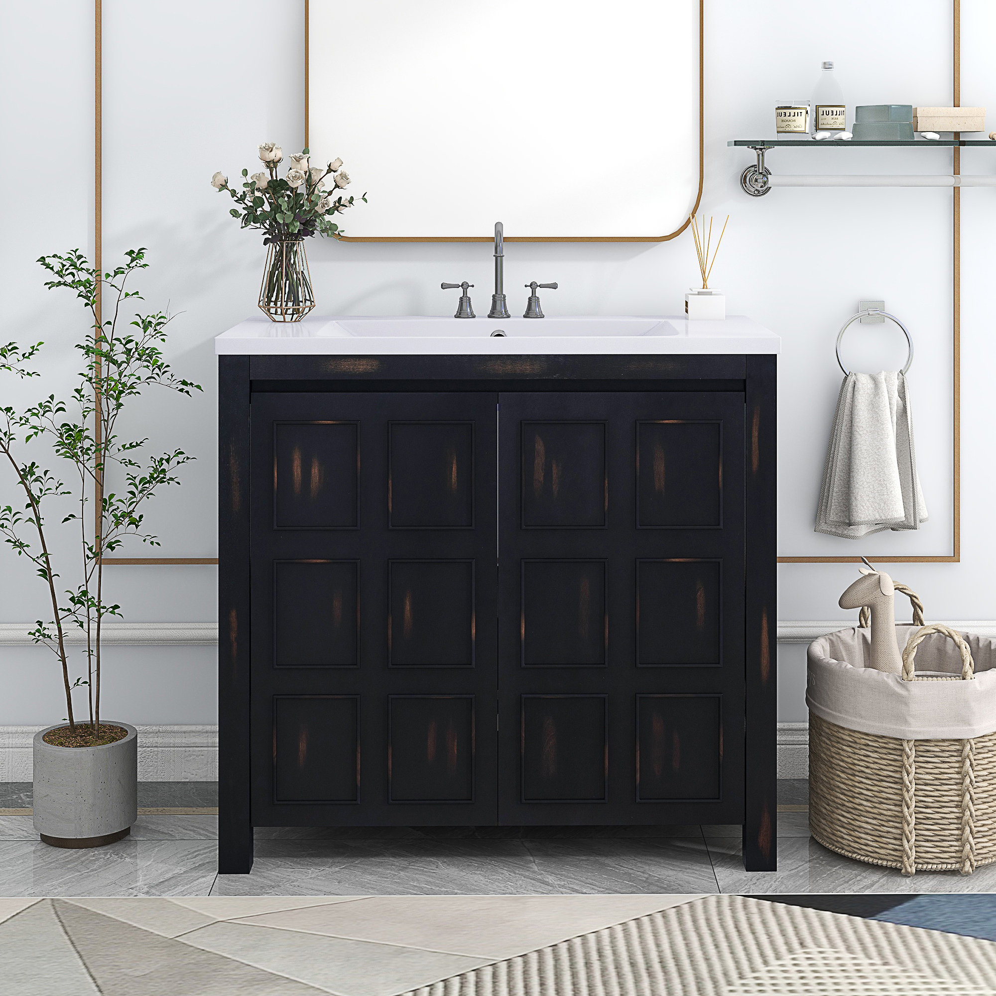 Winston Porter Deiontae 36'' Single Bathroom Vanity with Resin Top | Wayfair