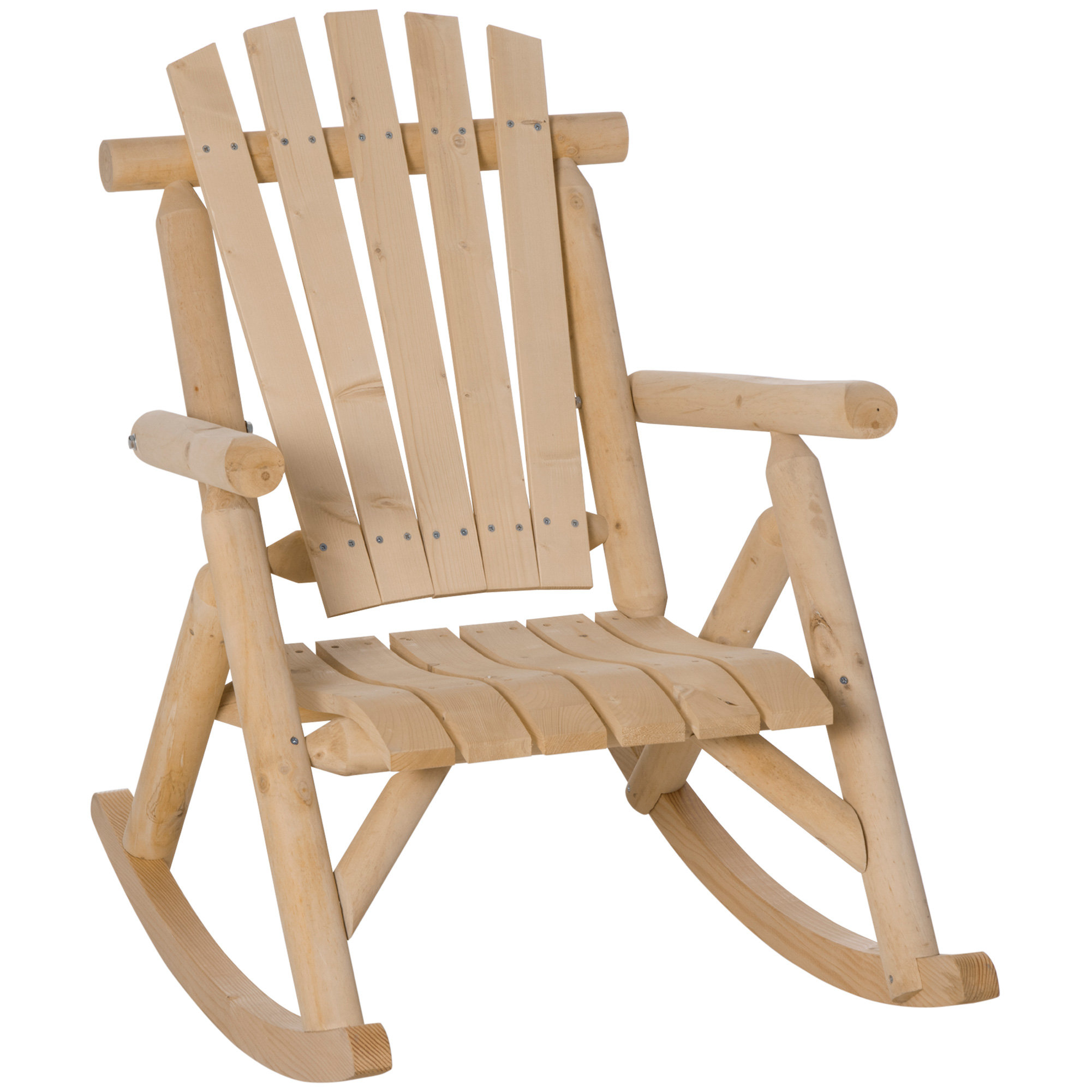 Millwood Pines Outdoor Wooden Rocking Chair With Armrests For Patio ...