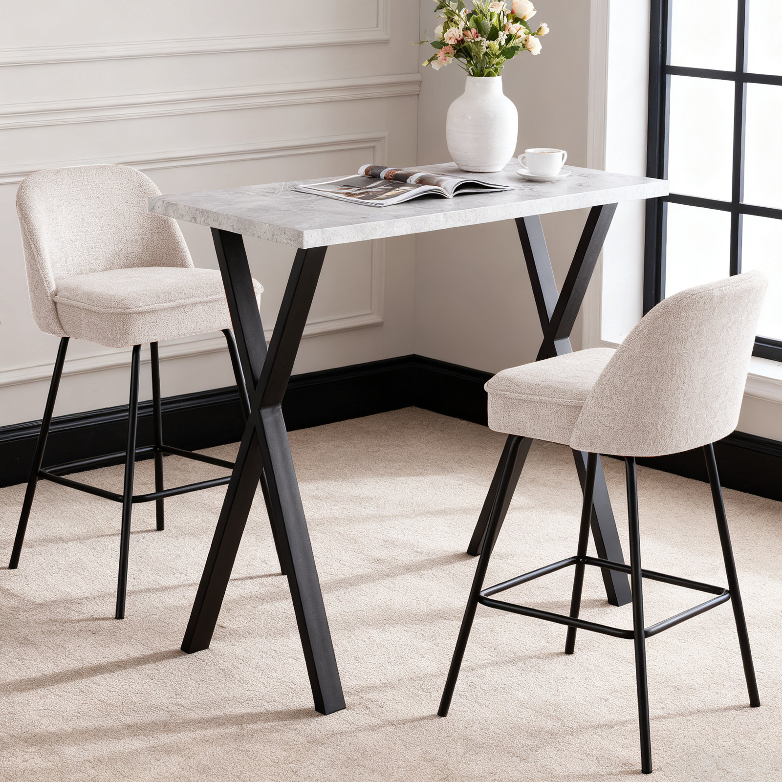 George Oliver 2 - Person Modern Dining Set 120cm Long Bar Table With ...