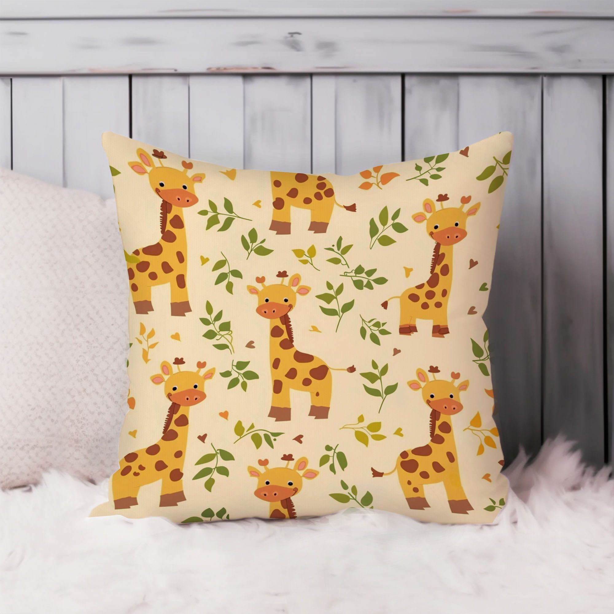 Ethan Taylor Animals Giraffes Pattern Kids Room Children's Art III Wild Animals Giraffe Pillow ...