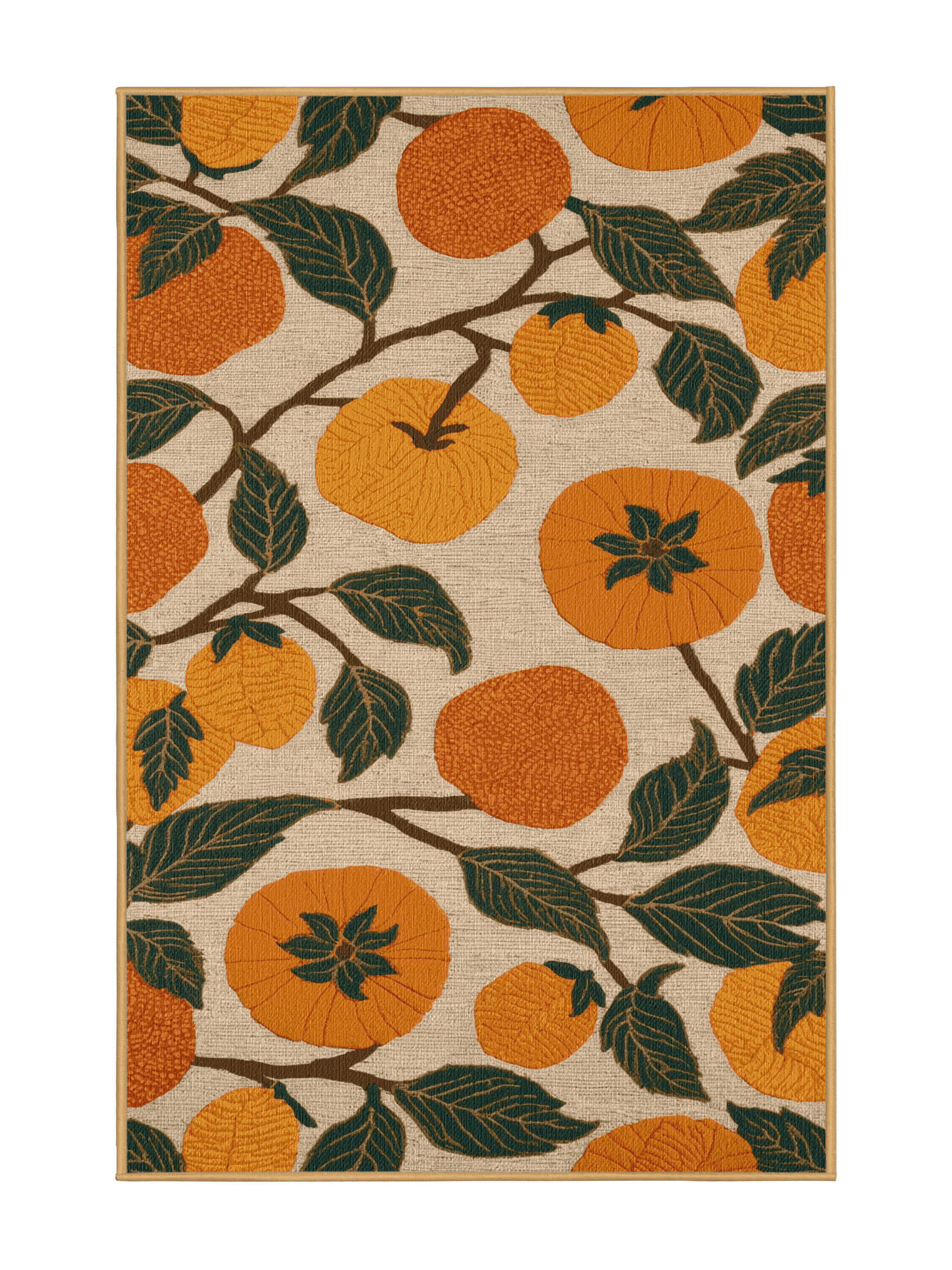East Urban Home Washable American Persimmon Fruits Area Rug | Wayfair