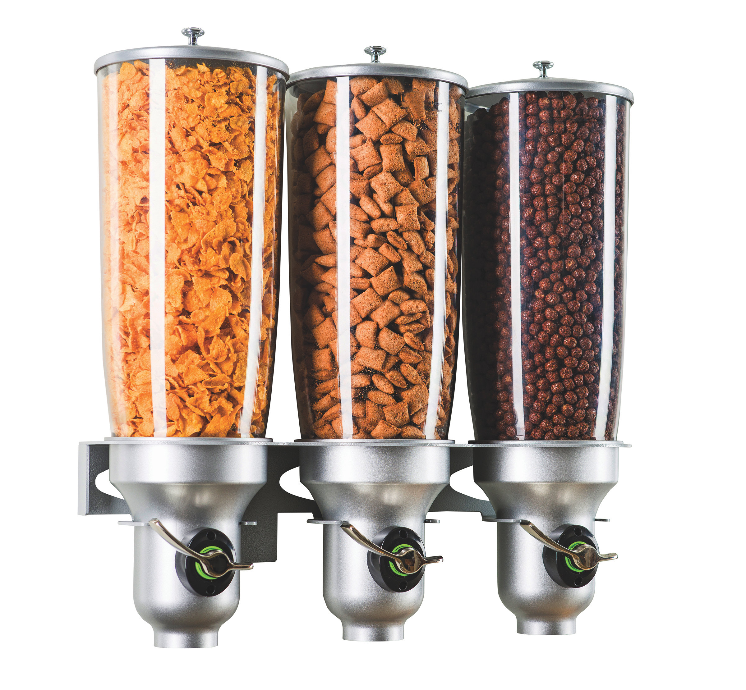 Cal-Mil Platinum Wall Mount Free Flow 5 Liter Triple Canister Cereal ...