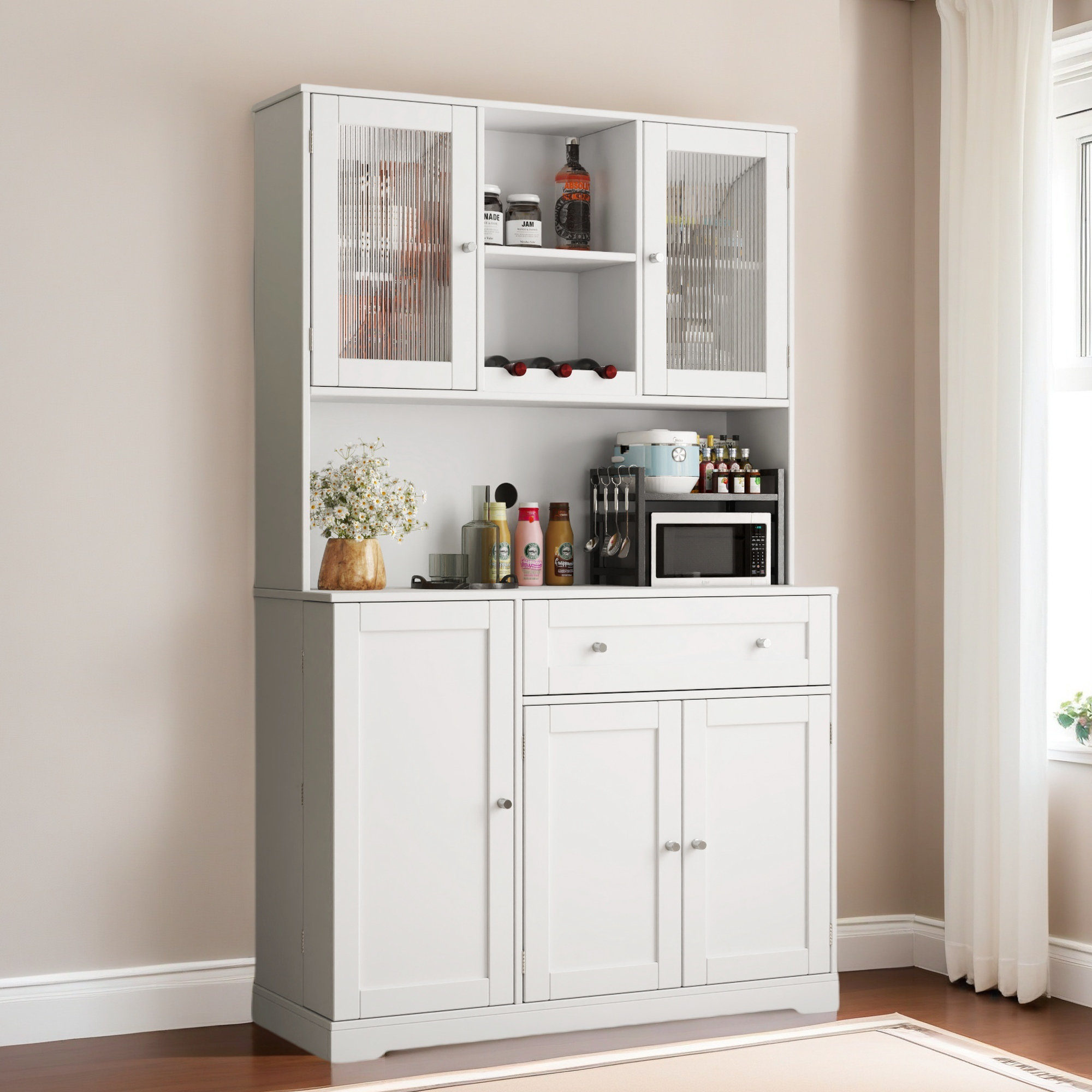 Lark Manor Kitchen Pantry Storage Cabinet, Modern Buffet Cabinet With ...