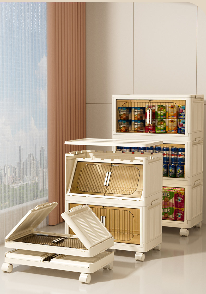 Rebrilliant 3-tier Folding Storage Cabinet With Magnetic Door, 19.69x11 ...