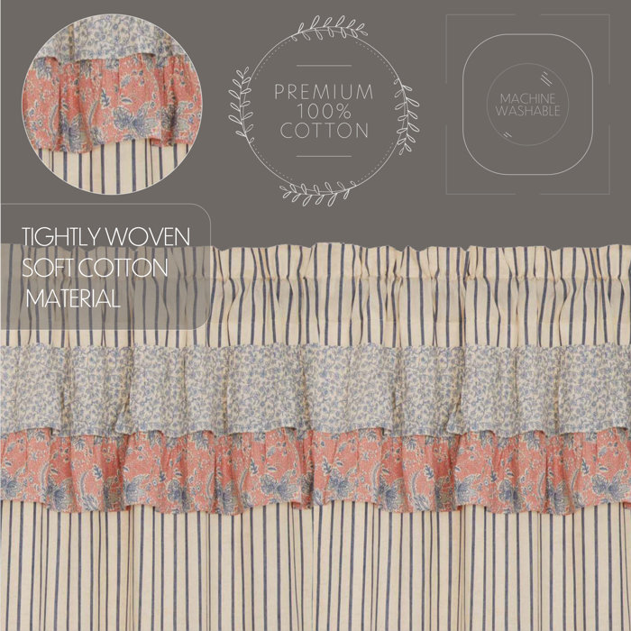 Rosalind Wheeler Charla Cotton 36'' W Cafe Curtain & Reviews | Wayfair